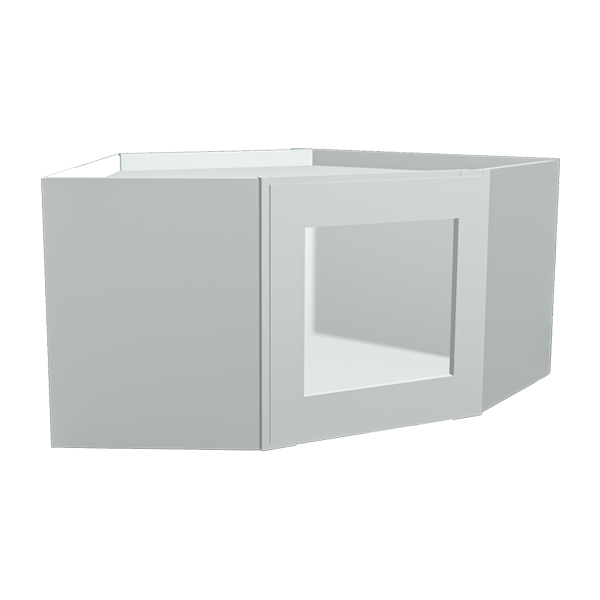 Diagonal Wall Glass Door Cabinet - ABCabinetry